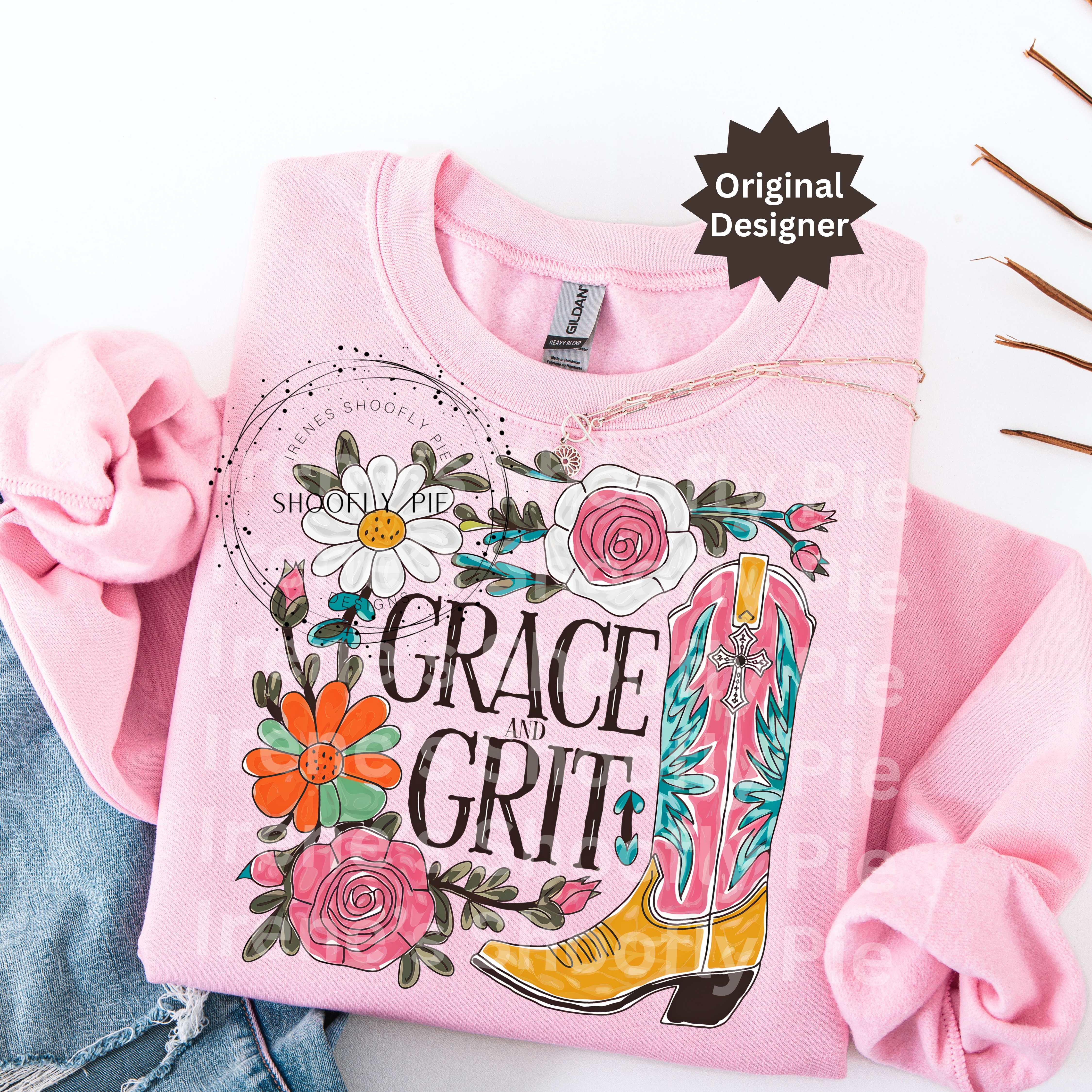 Christian Western Grace and Grit PNG – Irene's Shoofly Pie Designs